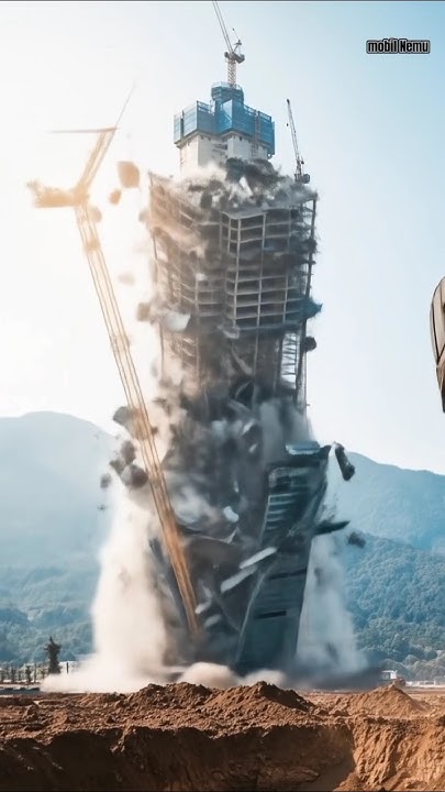 high-rise building collapses during construction #shortsviral #short #shortvideo #fyp # ...