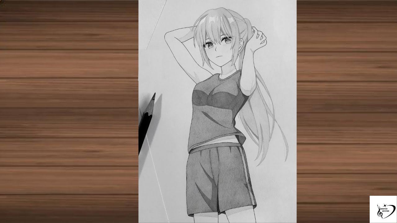 How To Draw Beautiful Anime Girl Using Only ONE Pencil [Anime Drawing ...