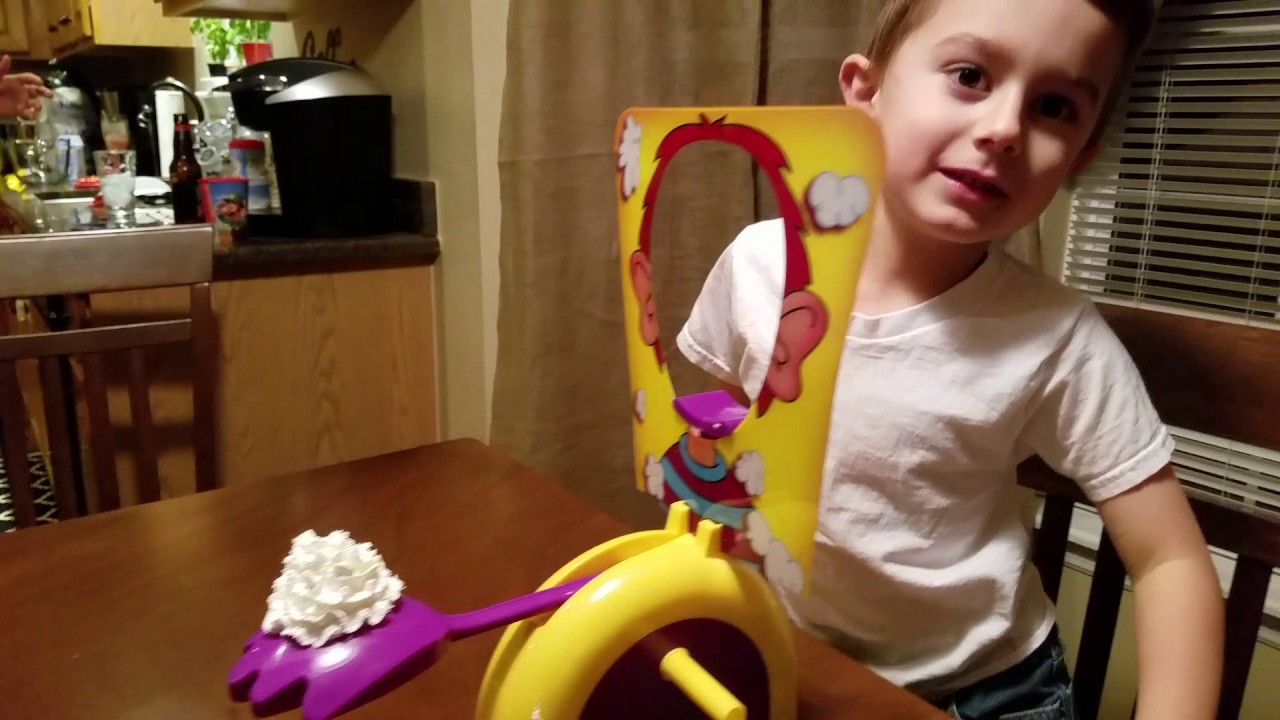 PIE FACE FAMILY FUN CHALLENGE WHIP CREAM GAME - YouTube