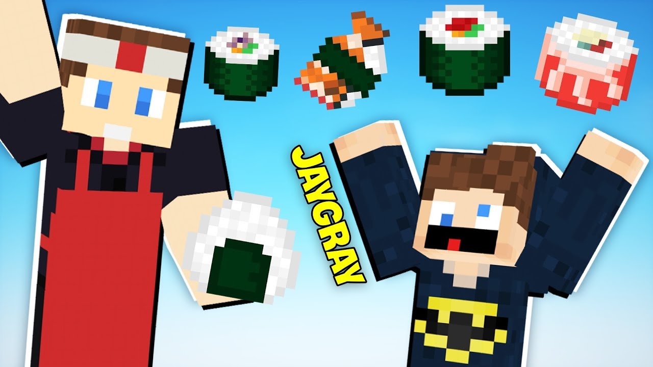 JAYGRAY TRỞ THÀNH ĐẦU BẾP LÀM SUSHI SIÊU NGON TRONG MINECRAFT*BÁN CƠM ...