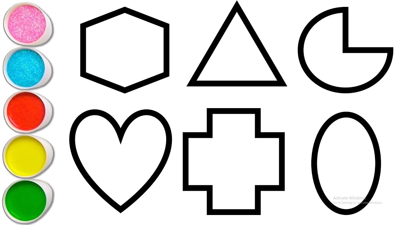 2D shapes drawing for kids, colors name for toddlers | Preschool ...