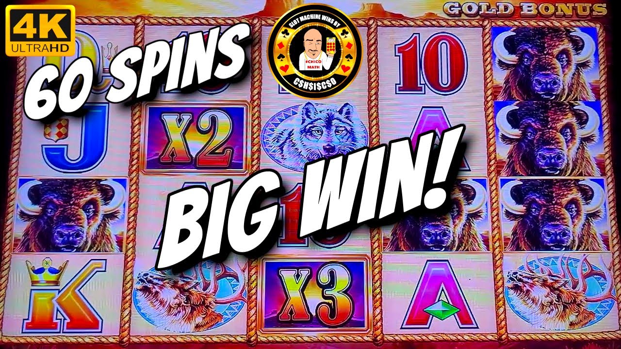 60 spins on Buffalo Gold slot machine pays BIG - YouTube