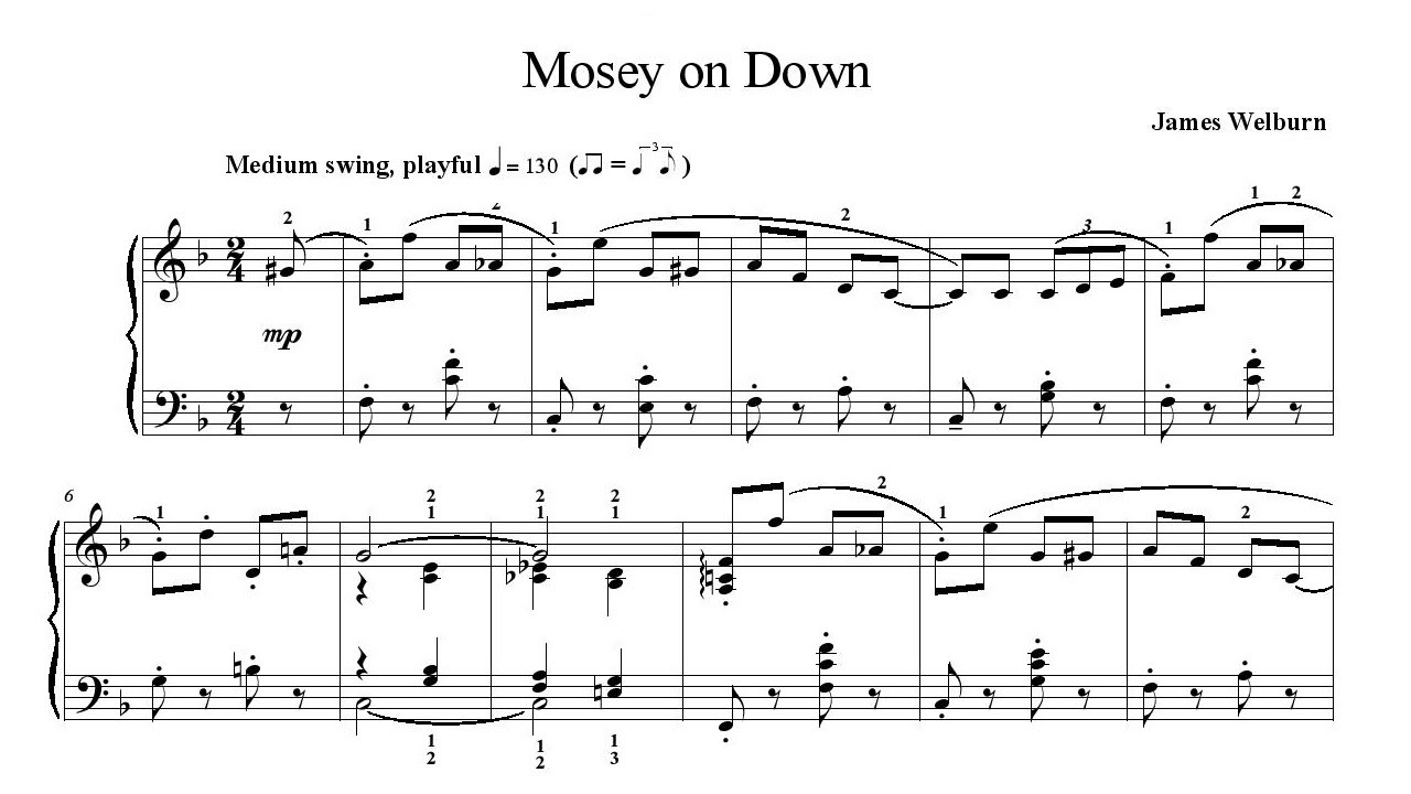 Mosey on Down / James Welburn / Sheet music edition - YouTube