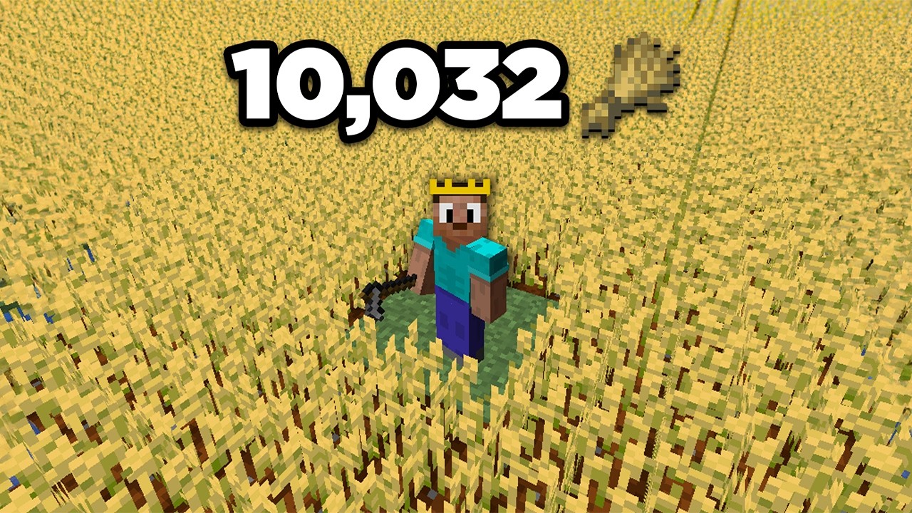 J’ai Construit Le Plus Grand Champ Au Monde Sur Minecraft - YouTube