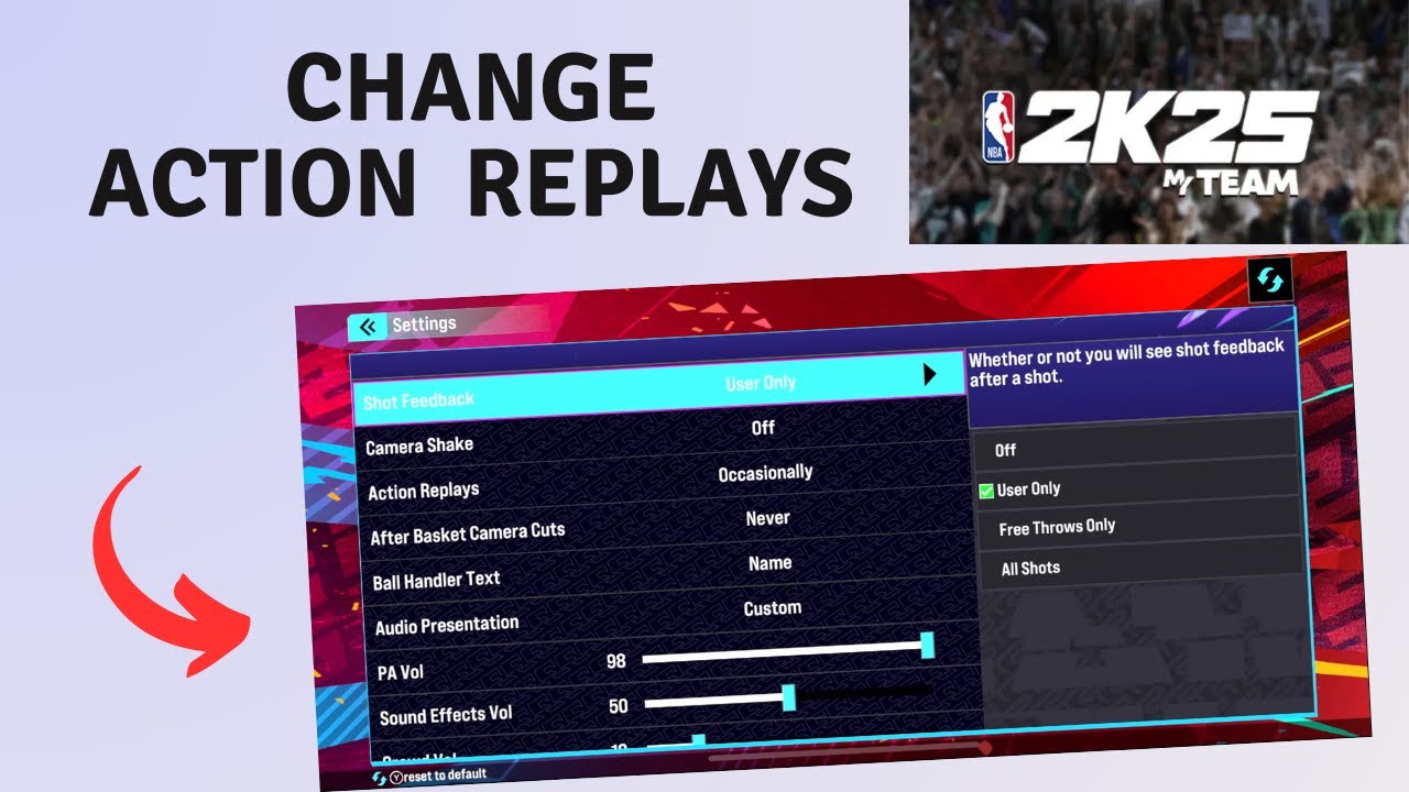 How to change Action Replays in NBA 2K25 MyTEAM Mobile - YouTube