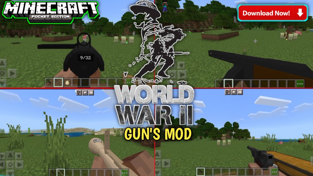 √world war 2 gun mod for minecraft pe |minecraft world war 2 mod 1.17 ...