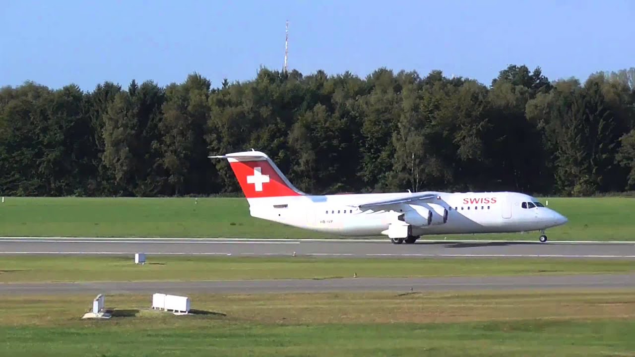 Swiss BAe Avro 100 HB-IXP take-off Hamburg [HAM] - YouTube