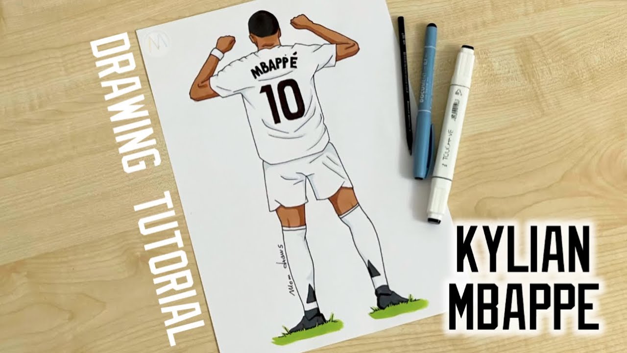 How to draw Kylian Mbappe number 10 jersey at Real Madrid / How to draw ...