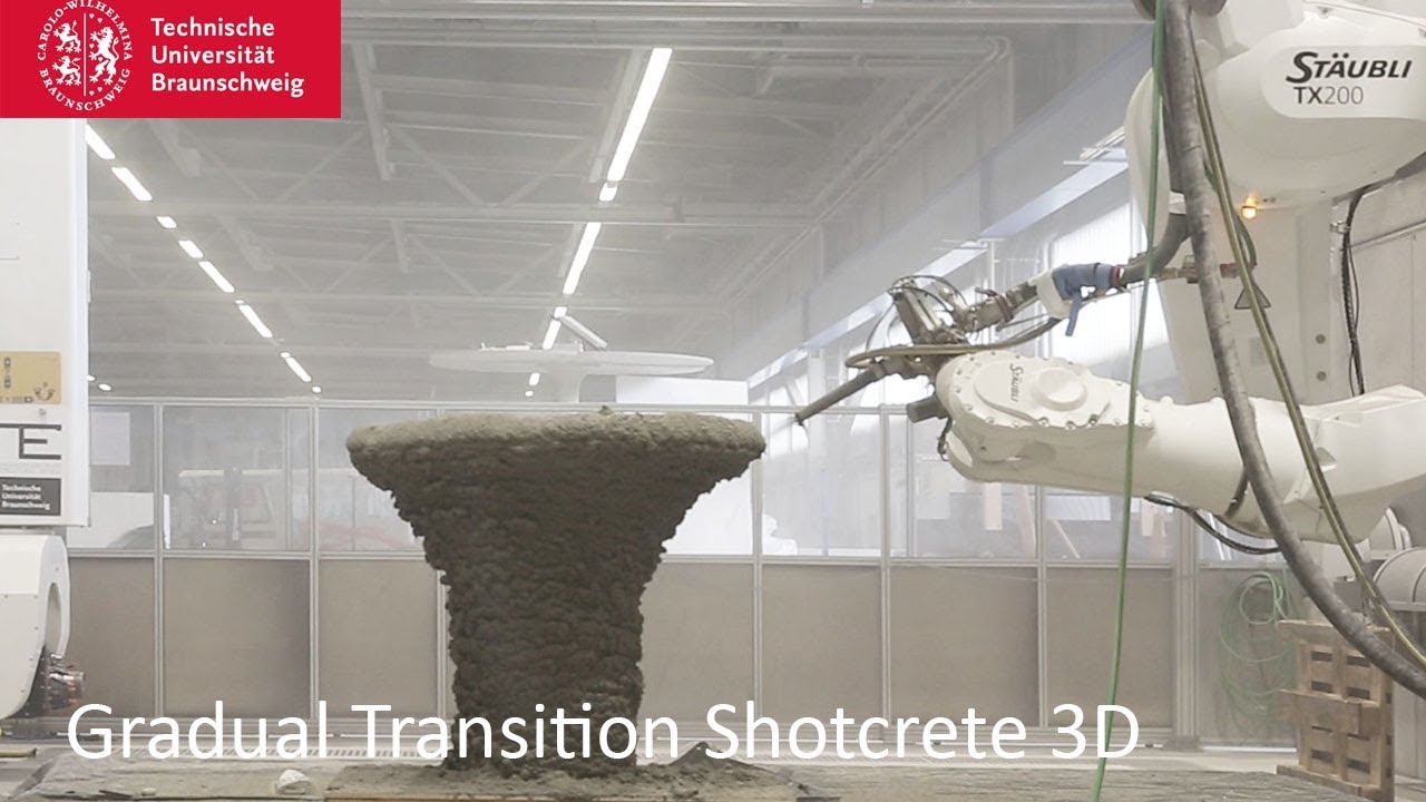 Gradual Transition Shotcrete 3D Printing - YouTube