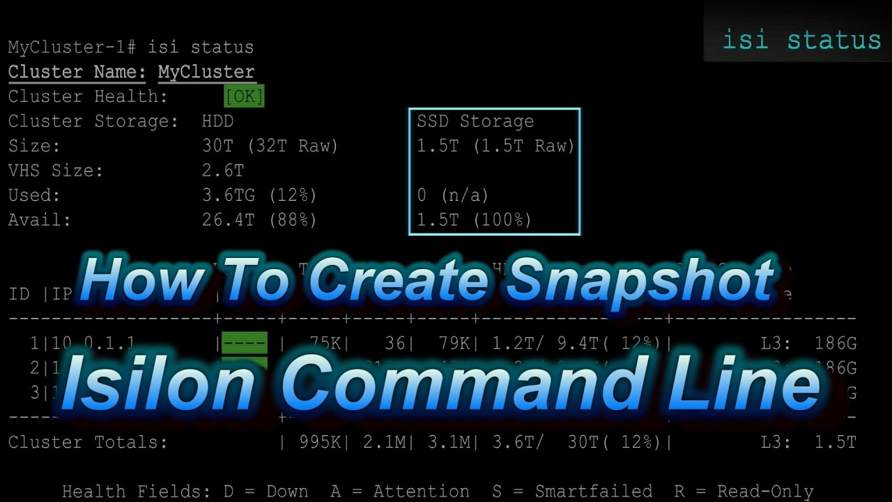 Isilon OneFs 7 Command Line Part 6 - How To Create Snapshot - YouTube