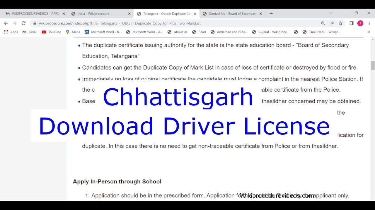 Chhattisgarh - Download or View Driver License - YouTube