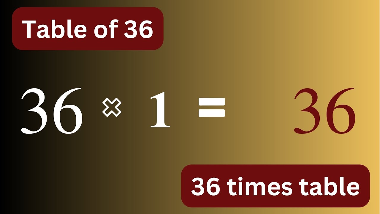 36 times table - 36 Multiplication - 36 ka pahada - 36 table - table 36 ...