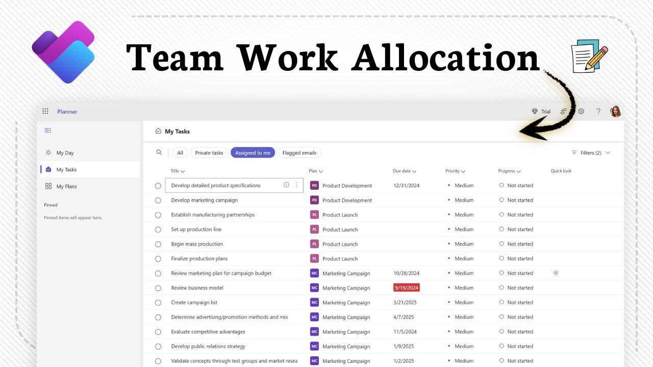 How to assign tasks in Microsoft Planner (Work Distribution) - YouTube