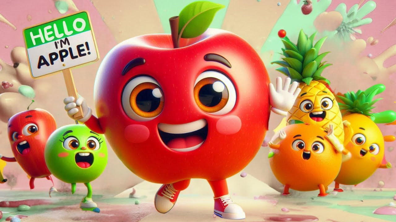 I am Apple | Fruits Name Song for Babies | Nursery Rhymes for Kids ...