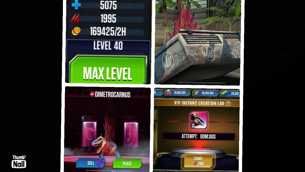 Getting Dimetrocarnus to level 40!!! | Jurassic World: The Game (JW:TG ...