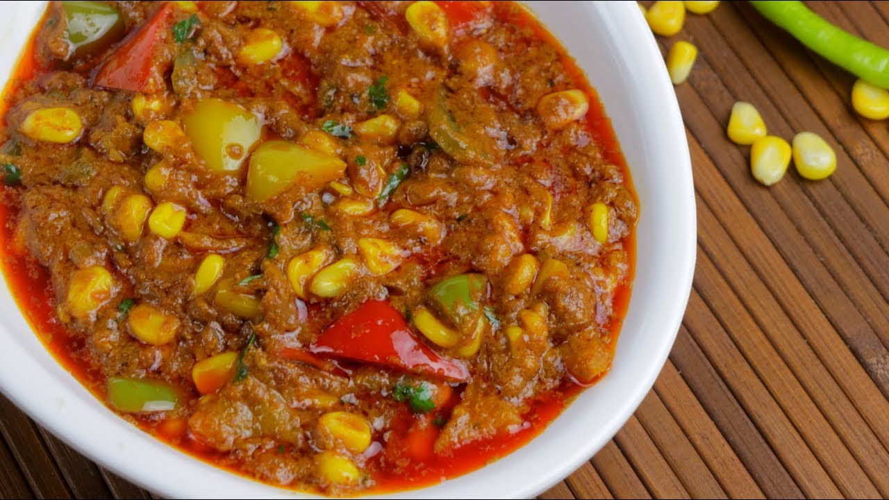 CORN CAPSICUM MASALA | Tasty Sweet Corn Capsicum Curry | By Chef Aadil ...