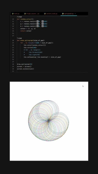 Spirograph By Turtle 🐢 Python3 Pythonlearning Pythonprogramming