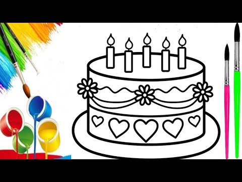 Ice cream Cake Drawing Colouring And Painting For Kids||Painting And ...