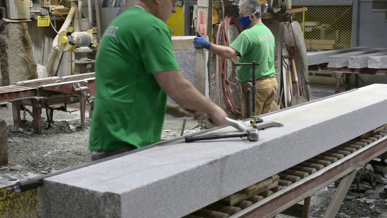 Swenson Granite Works: Hand rock pitching, large Woodbury Gray granite ...