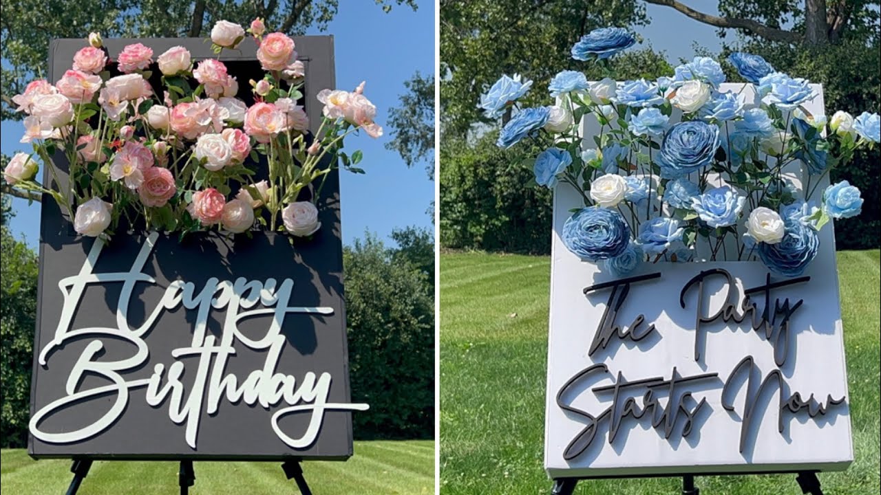 DIY - Floral Box Welcome Sign - YouTube