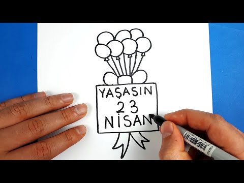 23 Nisan Resmi Çizimi - Kolay 23 Nisan Resmi Çizimi - 23 Nisan Resimleri - 23 Nisan Resmi Çizimleri