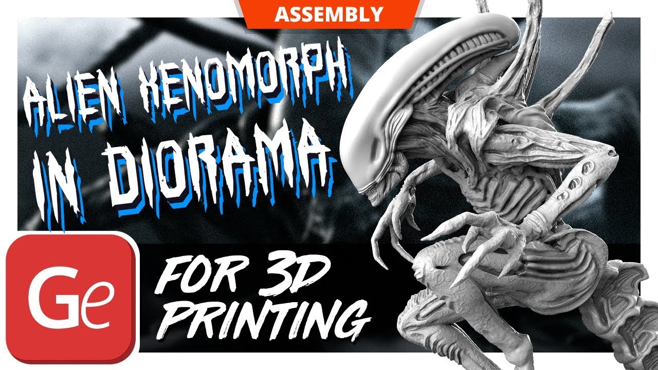 Alien Xenomorph with Hatched Eggs 3D Printing Diorama | Assembly by ...