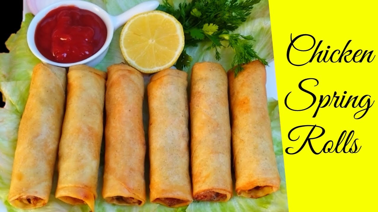Chicken And Vegetables Mixed Spring Roll Recipe || Chicken Roll Recipe ...