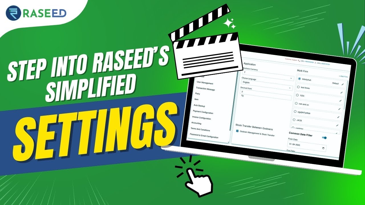 Raseed Settings Tutorial | Configure Billing, GST, Users, Backup & More ...