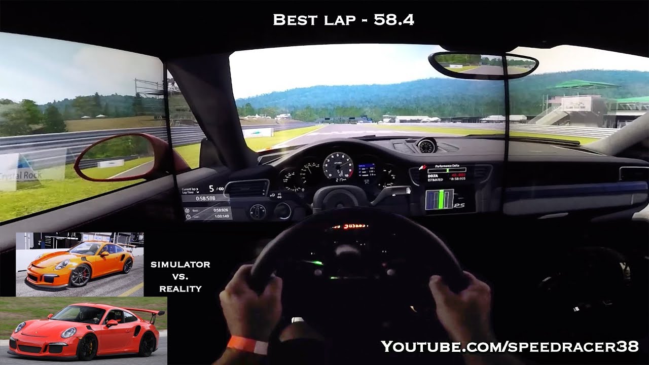 Porsche GT3 RS Racing Simulator at Lime Rock - YouTube