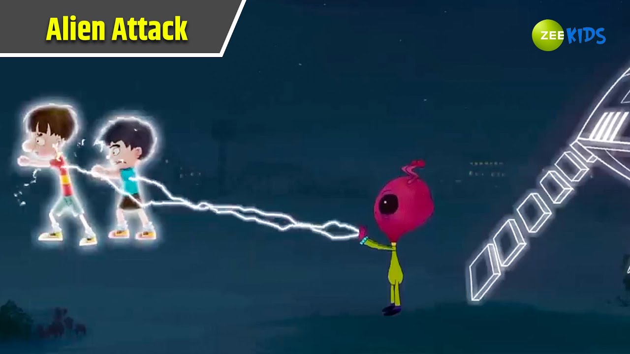 Alien Attack | Badrinath and Budhdeb | Comedy Cartoon | Hindi Cartoon ...