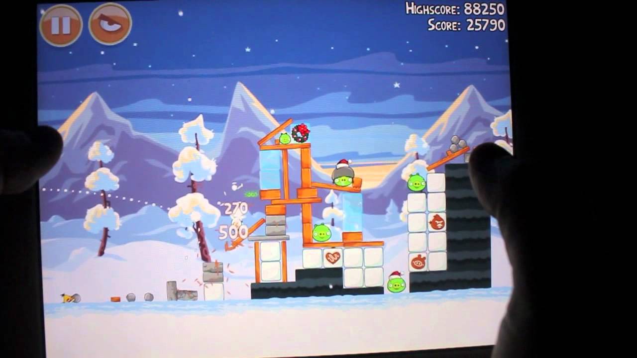 Angry Birds Seasons Wreck the Halls Level 1-5 3-Star Walkthrough iPhone ...