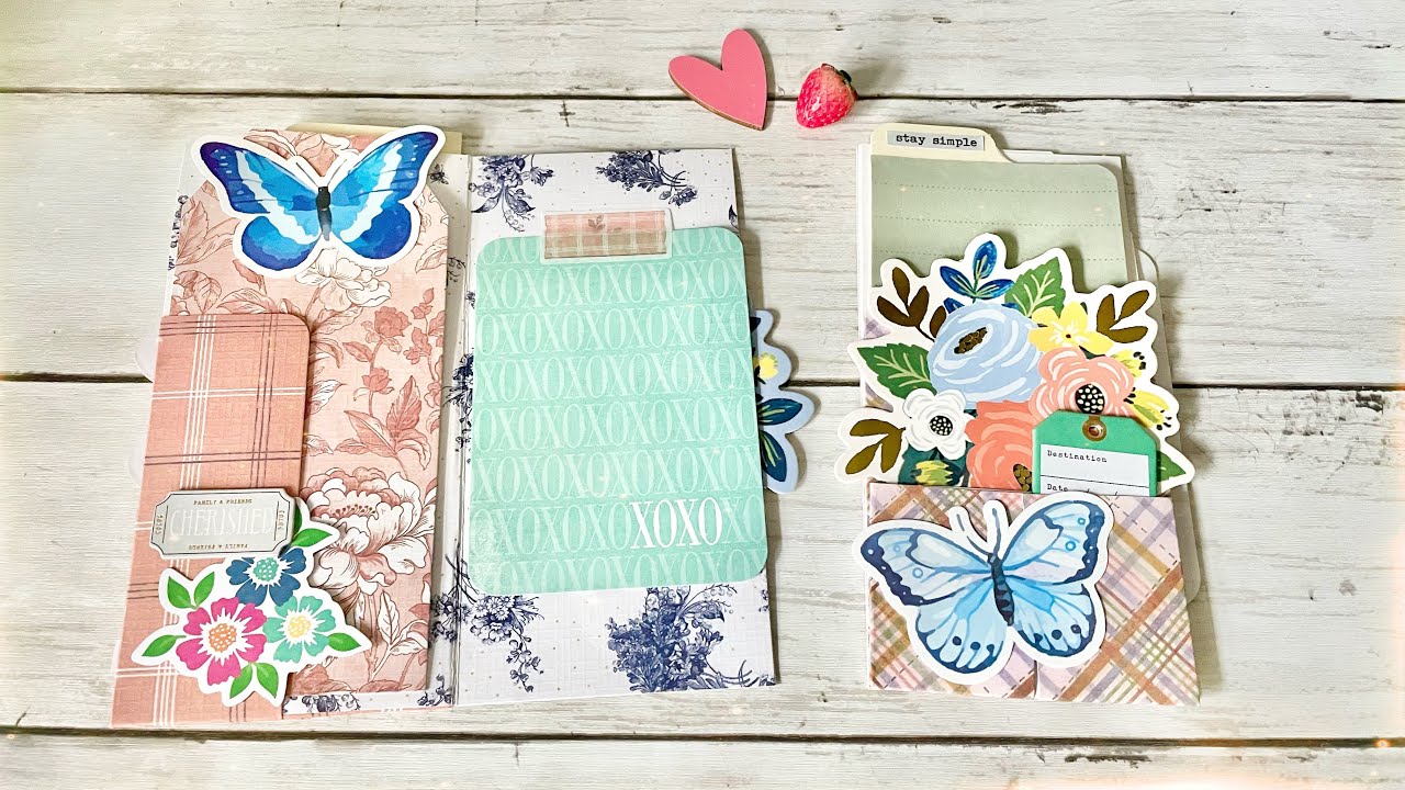 Mini Pocket Folder Tutorial Using Single Sided 6x6 Paper - YouTube