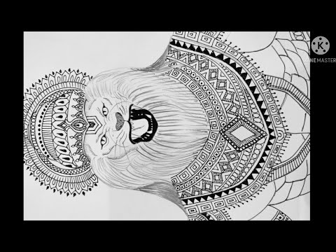 A beautiful drawing of lord Narasimha/how to draw lord Narasimha using ...