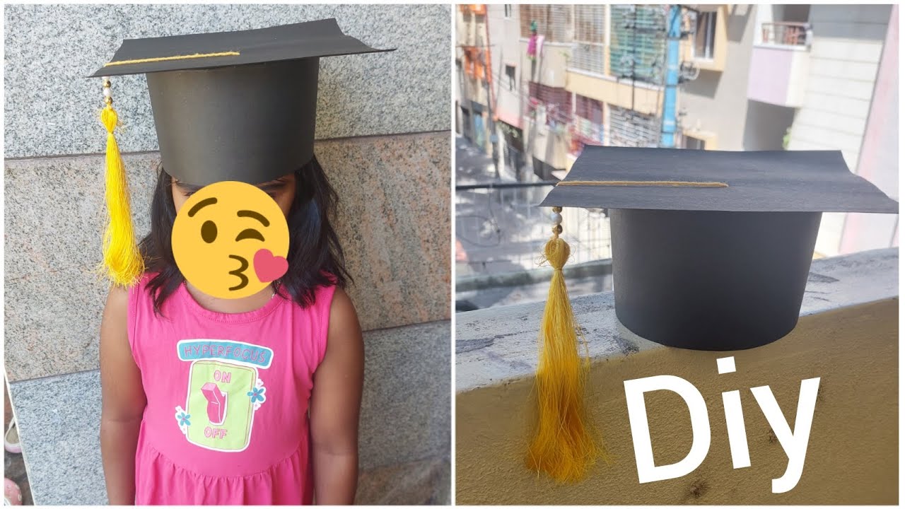 How To Make Easy graduation day hat//Handmade paper craft - YouTube