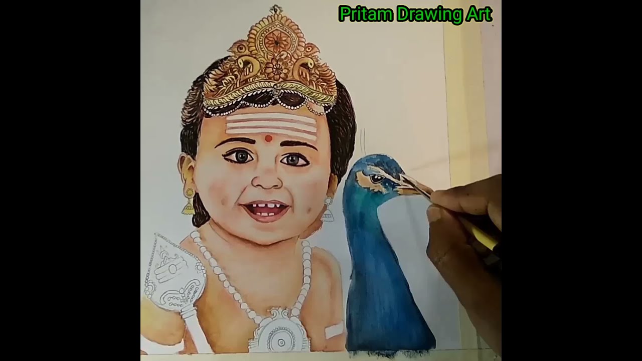 Lord Murugan Subramanya swamy Drawing || kartik thakur Drawing..💙 # ...