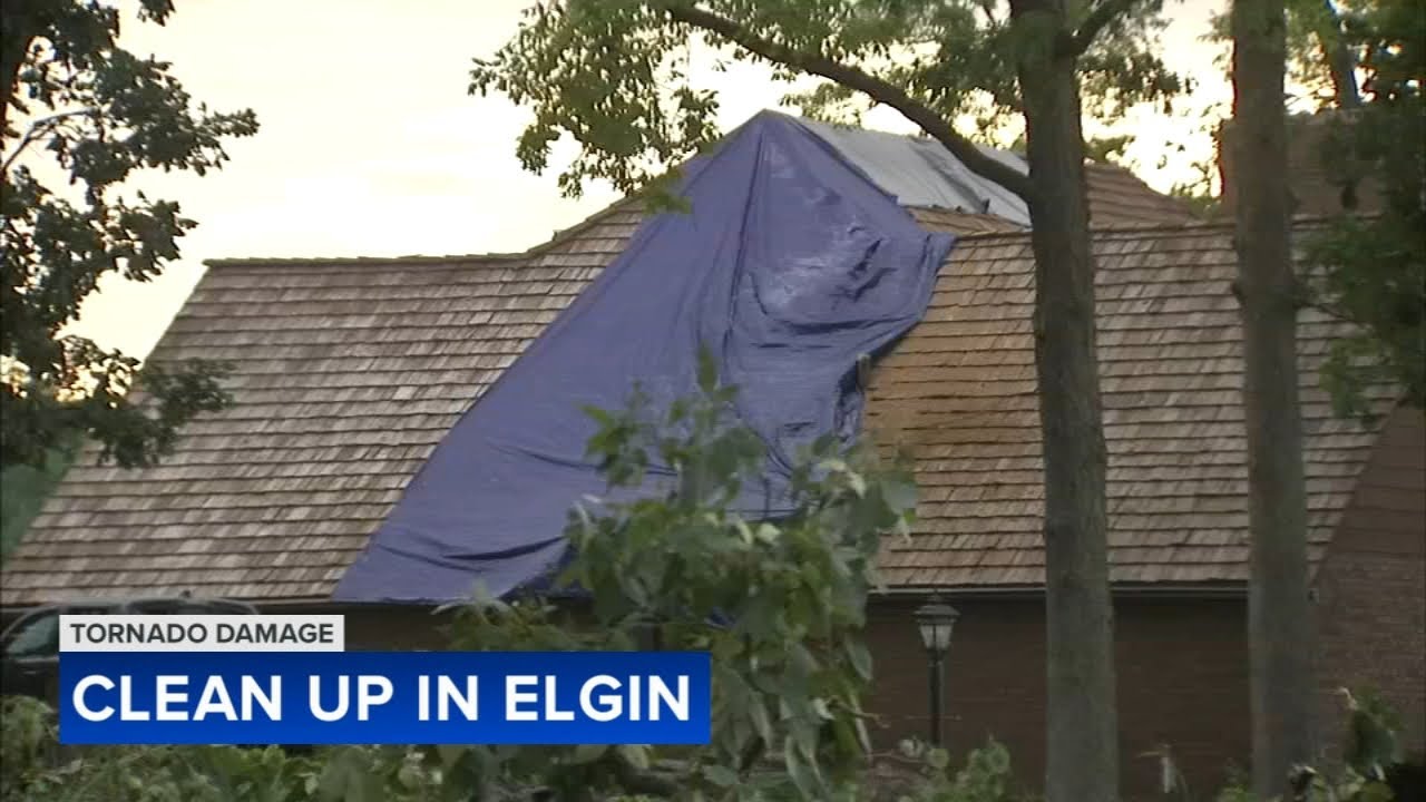 Huge clean-up continues in Elgin after tornadoes - YouTube