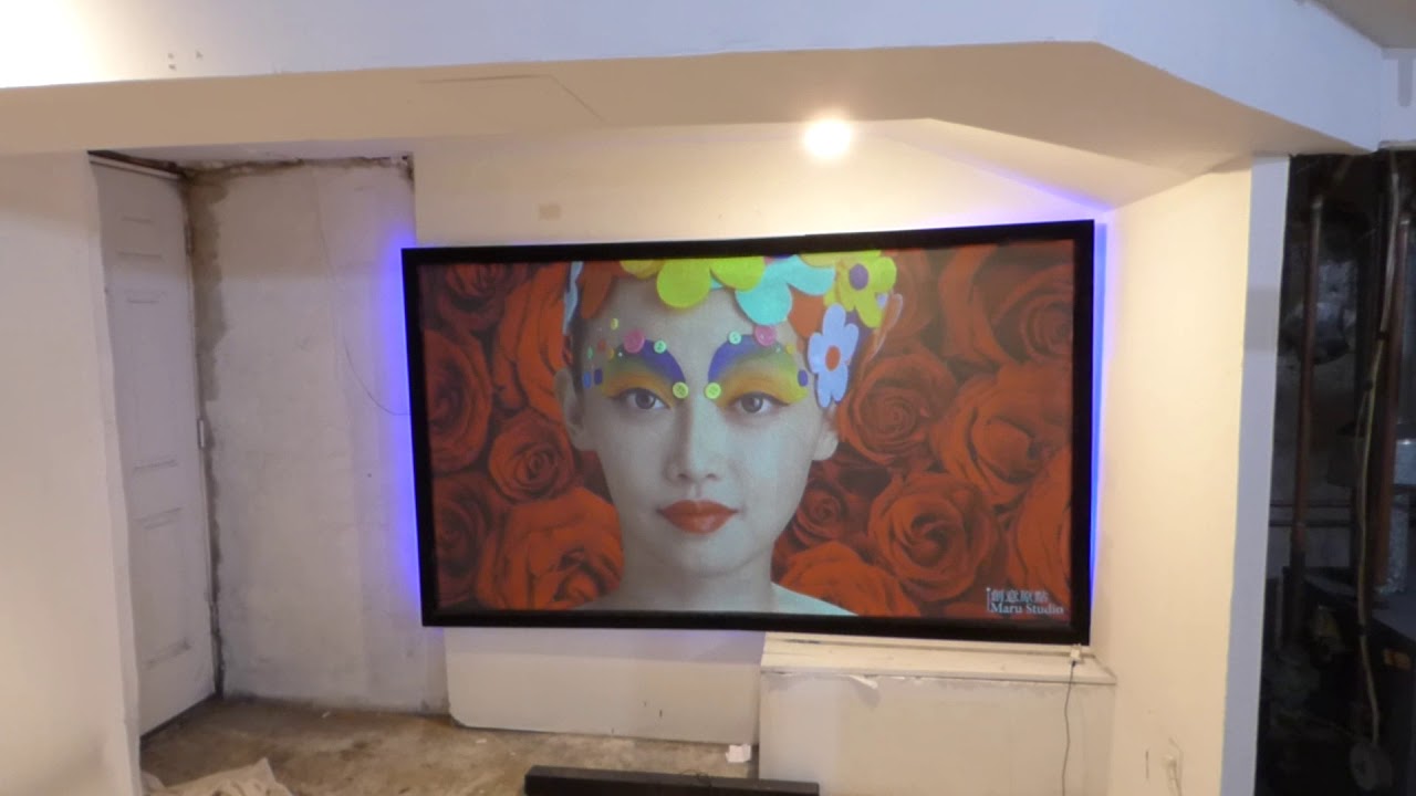 $150 Only 720p projector on our new luminous ALR gaming screen paint ...