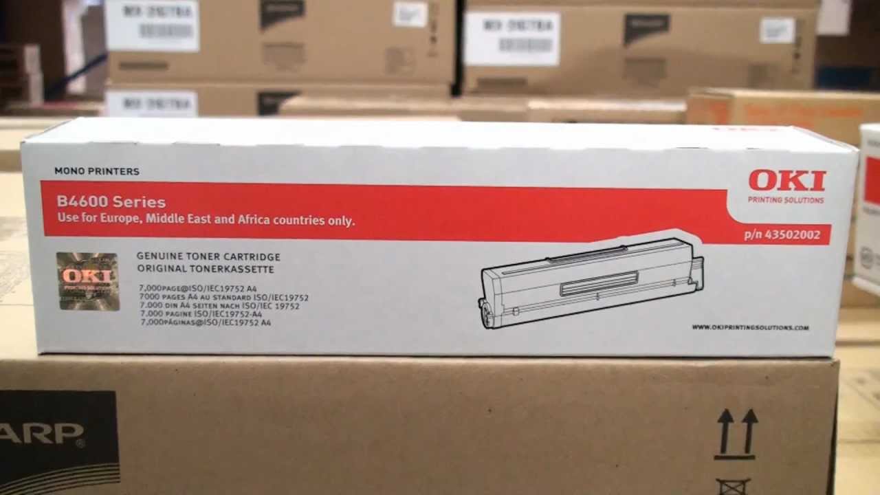 OKI Toner Cartridge B4600 (43502002) high capacity - YouTube
