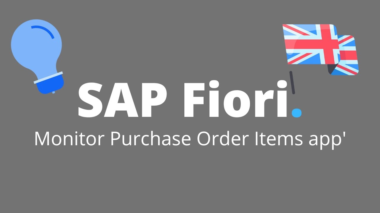 SAP Fiori : Monitor Purchase Order Items (Analytical app') - YouTube