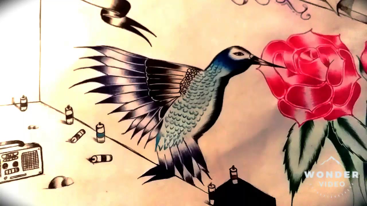 Freestyle Colored Ink Pens Drawing - YouTube