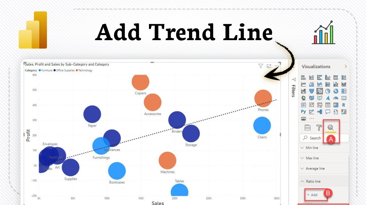 How to create a trend line in a scatter chart in Power BI - YouTube