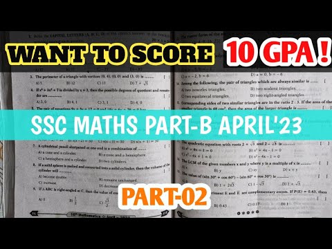 Math Objective Questions Class 10| April 2023| Part-02 - YouTube
