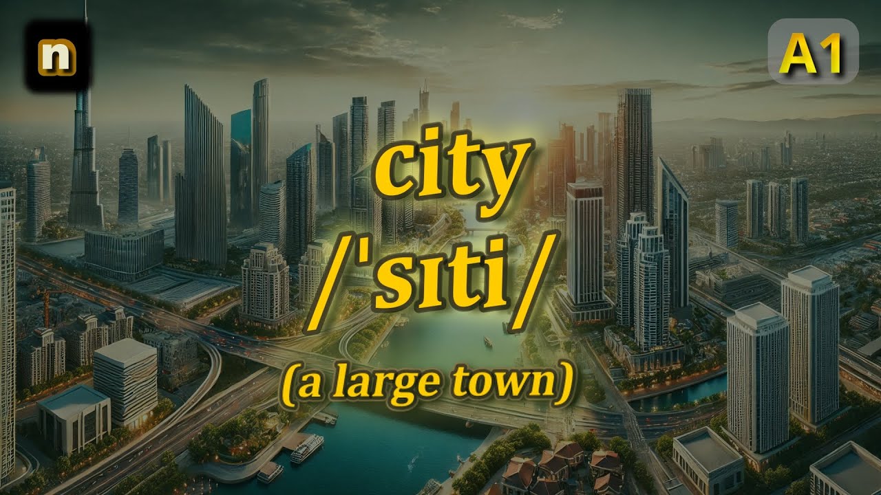 [n] City meaning (a large town) with 5 examples - YouTube