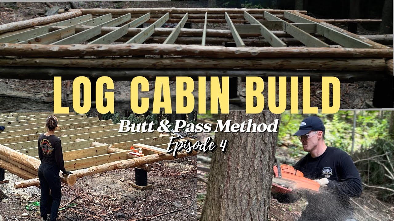 Butt and Pass Log Cabin Build - Installing Floor Joists - Adirondack ...