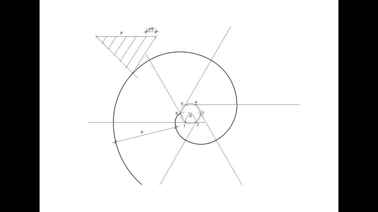 How to draw a involute of a hexagon - YouTube