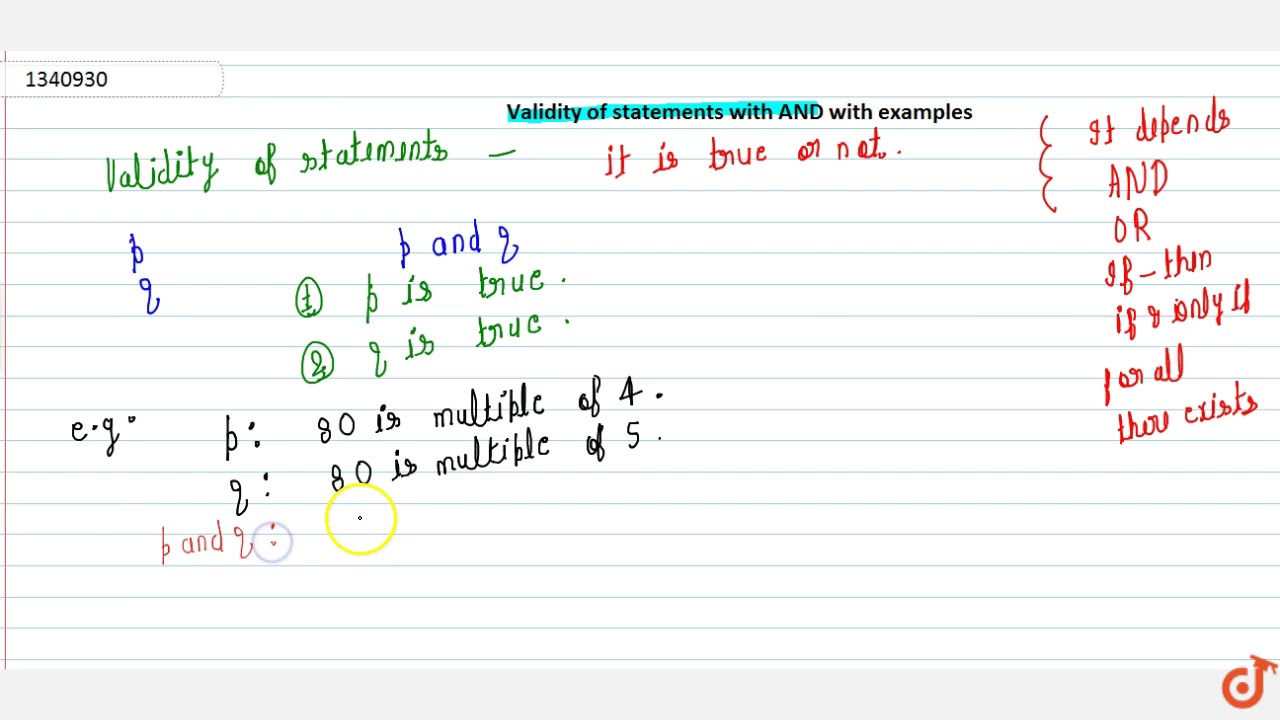 (1)Validity of Statements with 'AND' with examples - YouTube