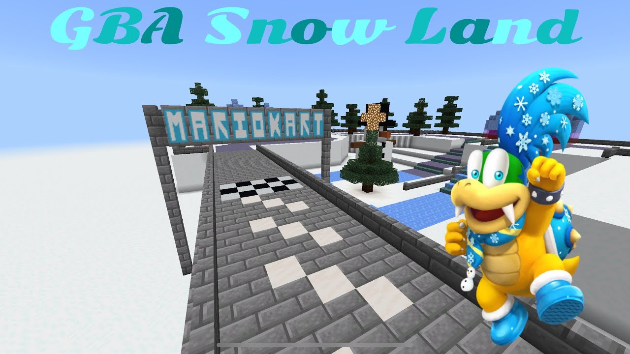 Mario Kart in Minecraft GBA Snow Land (Mario Kart Tour Version) - YouTube
