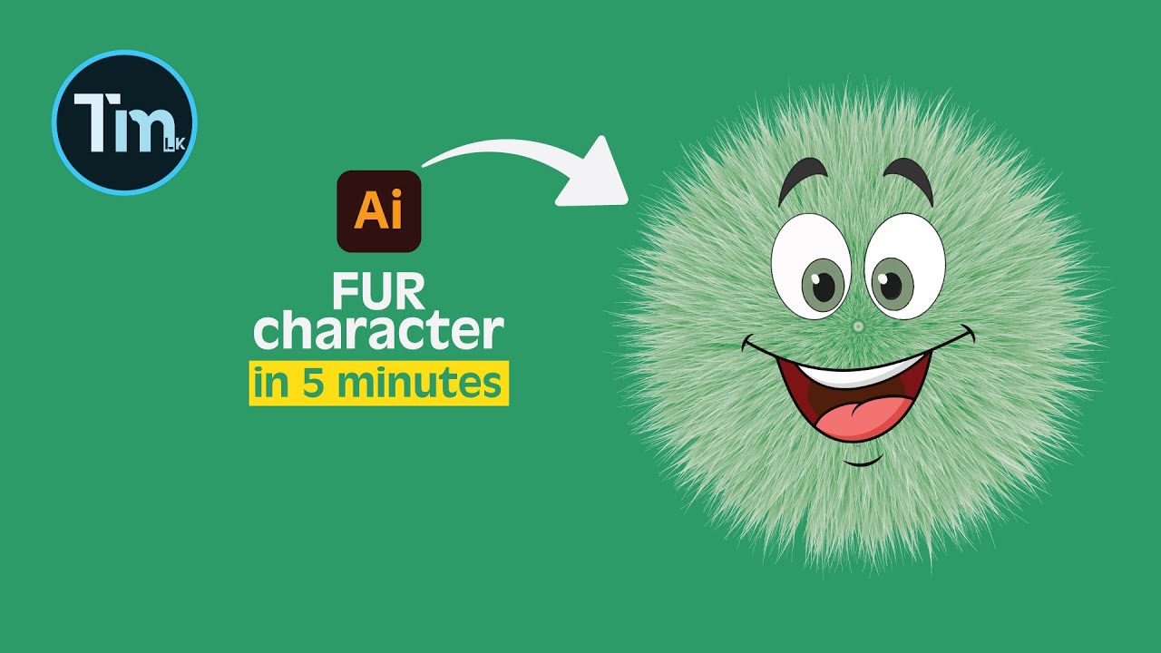 How to Draw Fur Character Adobe Illustrator tutorial | Tech Media LK ...