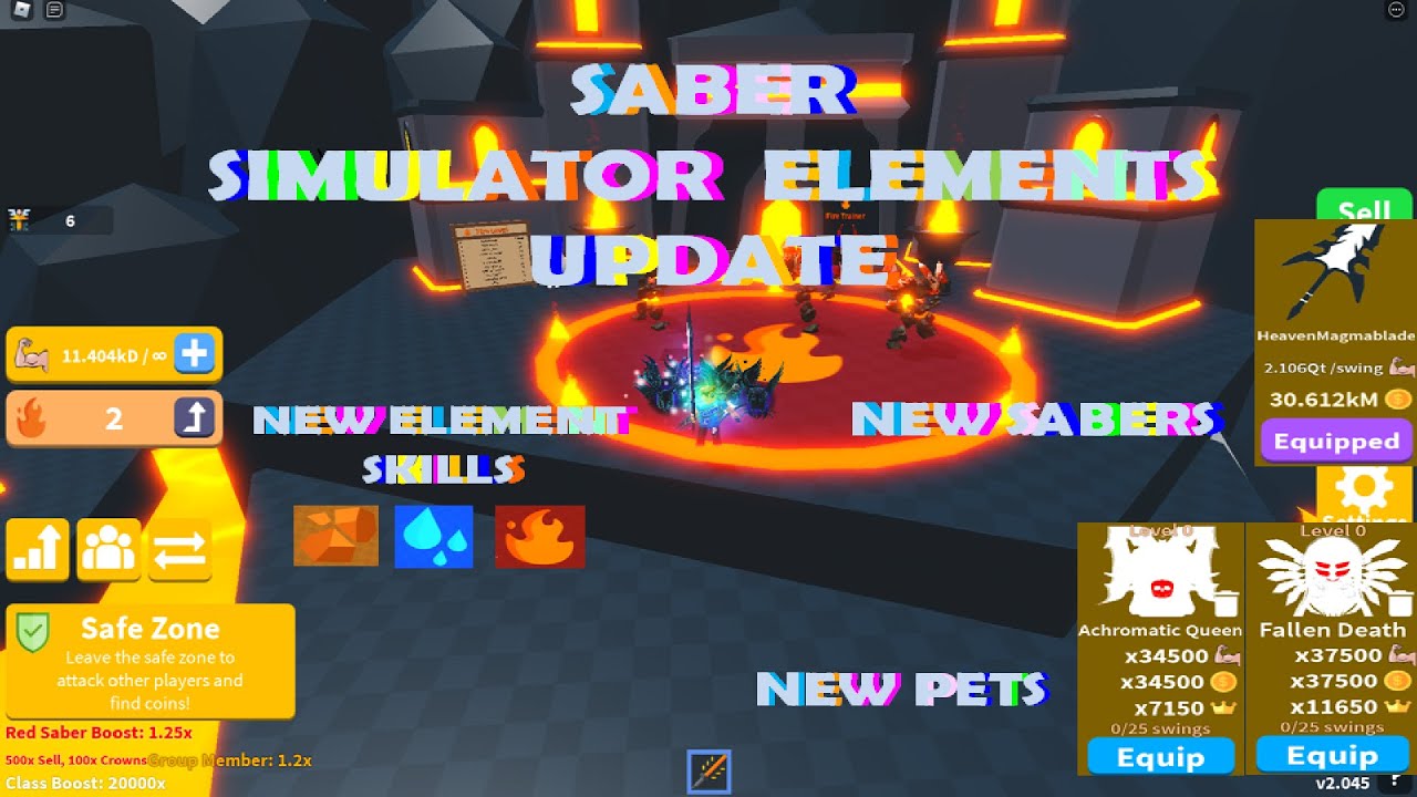 Saber Simulator ELEMENTS UPDATE NEW ISLAND NEW SABERS NEW ELEMENT ...
