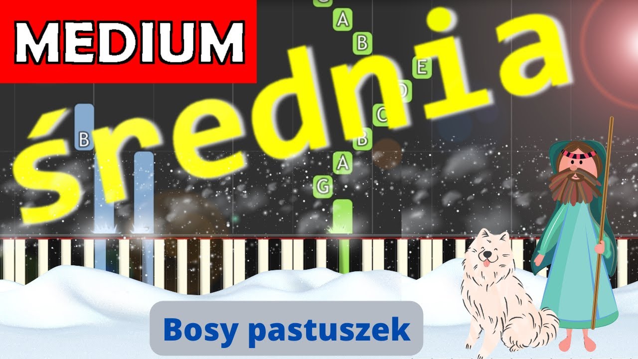 🎹 Bosy pastuszek - Piano Tutorial (średnia wersja) 🎵 NUTY W OPISIE 🎼 ...